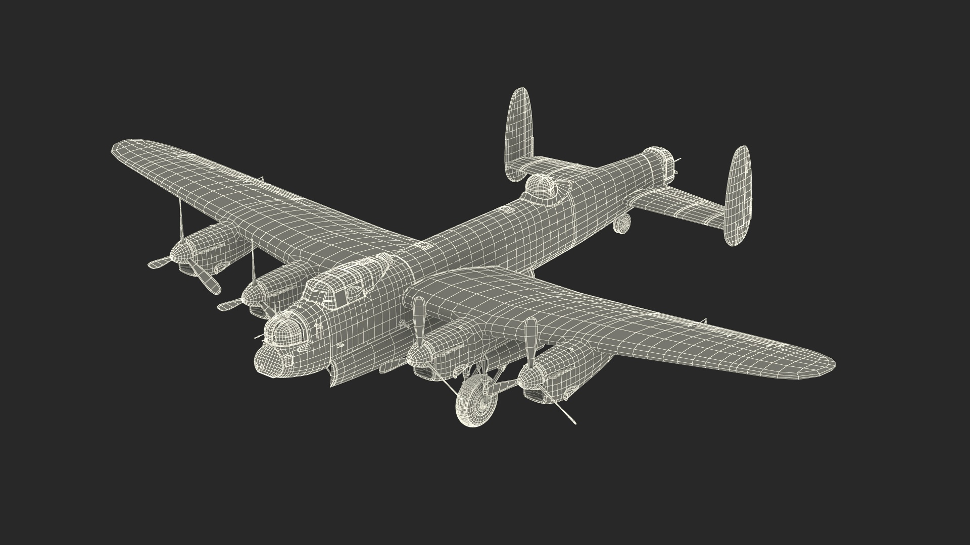 Avro Lancaster Four Engined Heavy Bomber Rigged 3D - TurboSquid 2300484