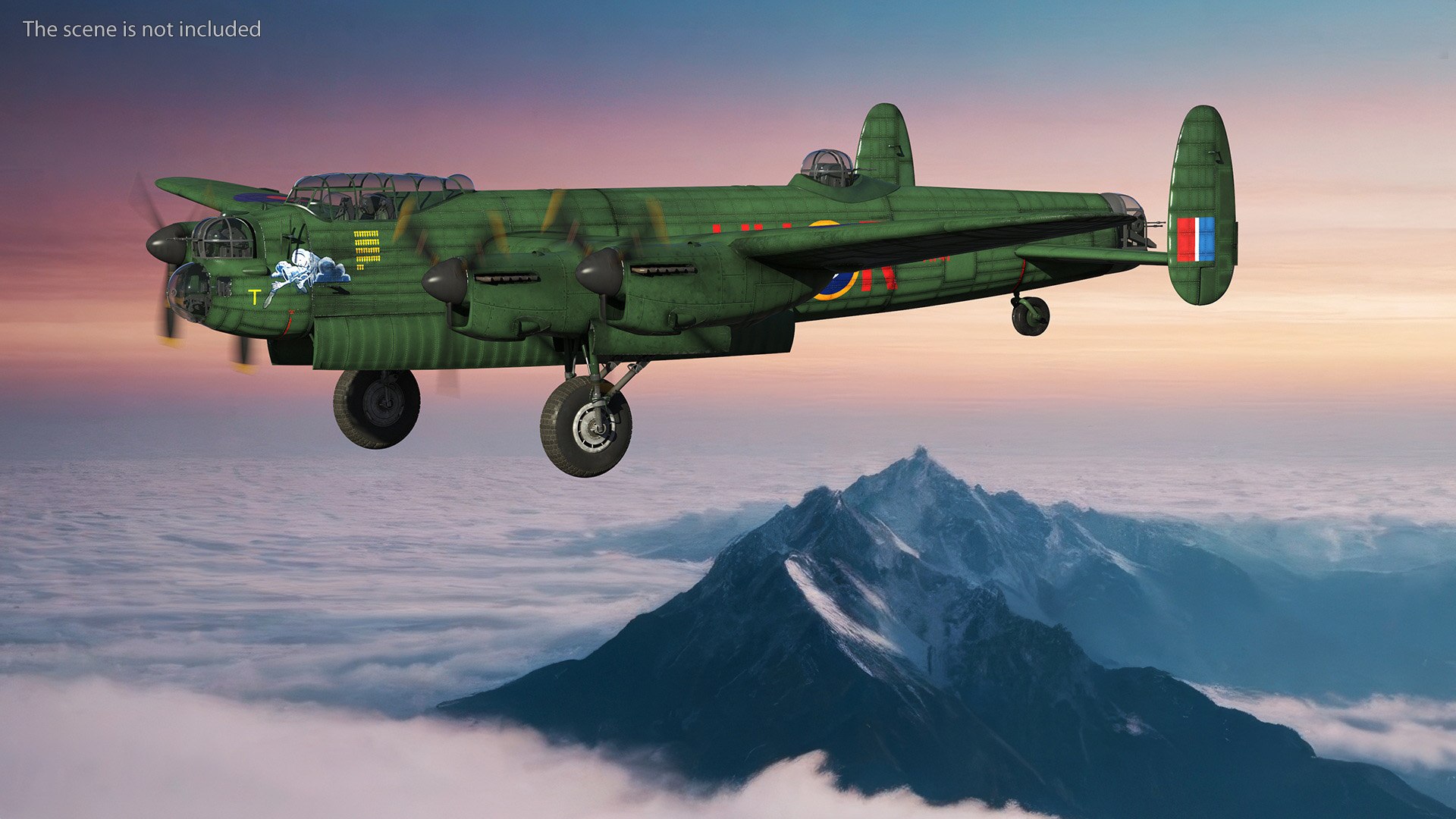 Avro Lancaster Four Engined Heavy Bomber Rigged 3D - TurboSquid 2300484