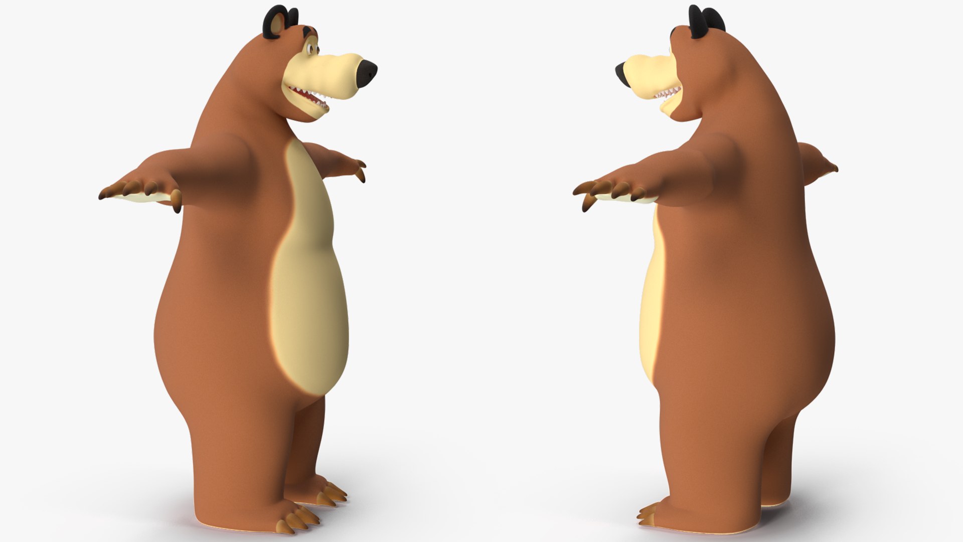 3D Bear From Masha And The Bear T-pose - TurboSquid 2132405