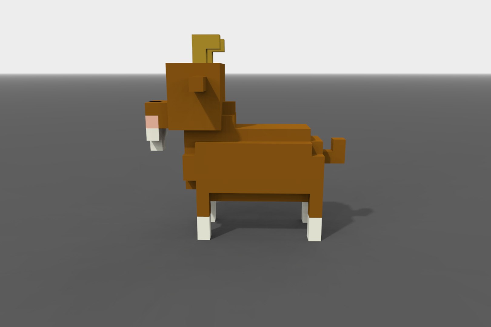3D Voxel Goat Low-poly - TurboSquid 1191268