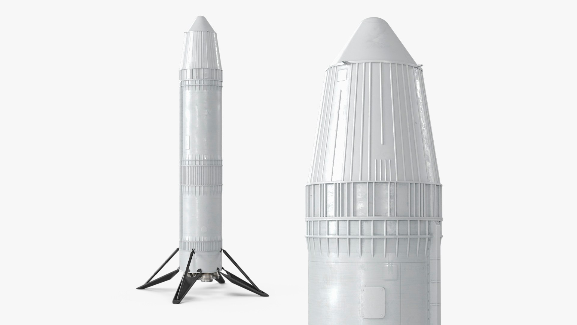 Autonomous Spacecraft Recovery Ship And Space Rocket 3D Model ...