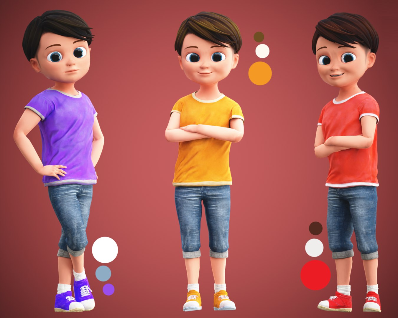 3D Stylized Cartoon Boy Character Rigged - TurboSquid 2078550