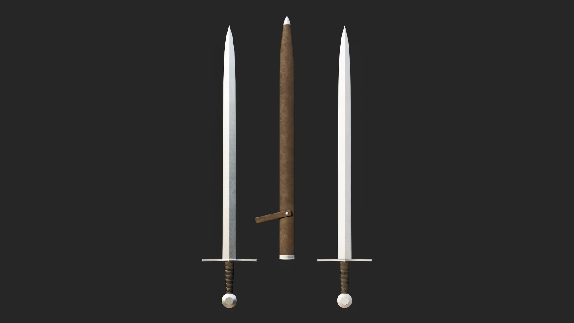 Medieval Sword 05 plus old texture and sheath 3D model - TurboSquid 2043089