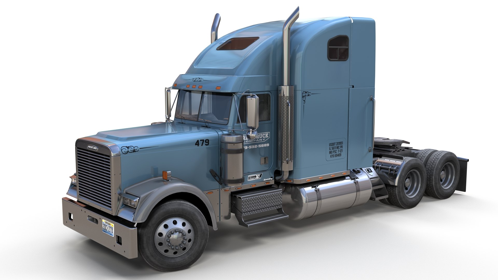 3D Freightliner Classic XL semitruck - TurboSquid 2043835