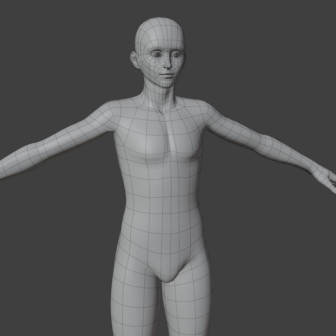 base mesh male characters 3d model
