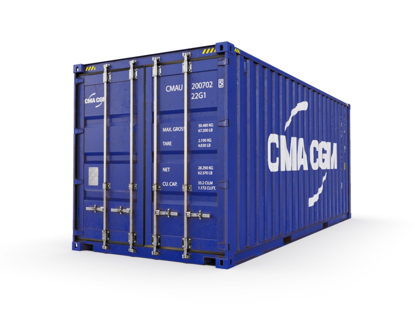Shipping Container Cma-cgm 20 Feet 3D - TurboSquid 1618279