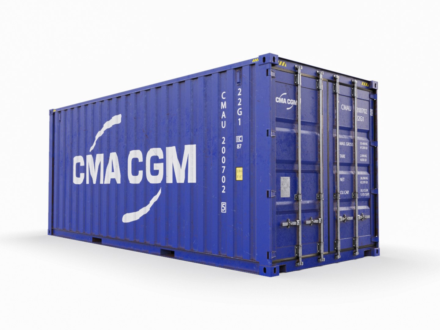 Shipping Container Cma-cgm 20 Feet 3D - TurboSquid 1618279