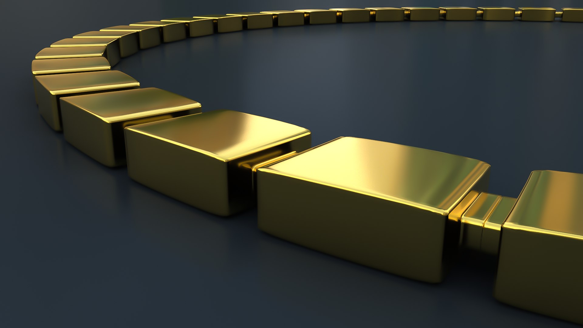 3D Gold Chain Necklace Interlocking Cube Model - TurboSquid 1959476