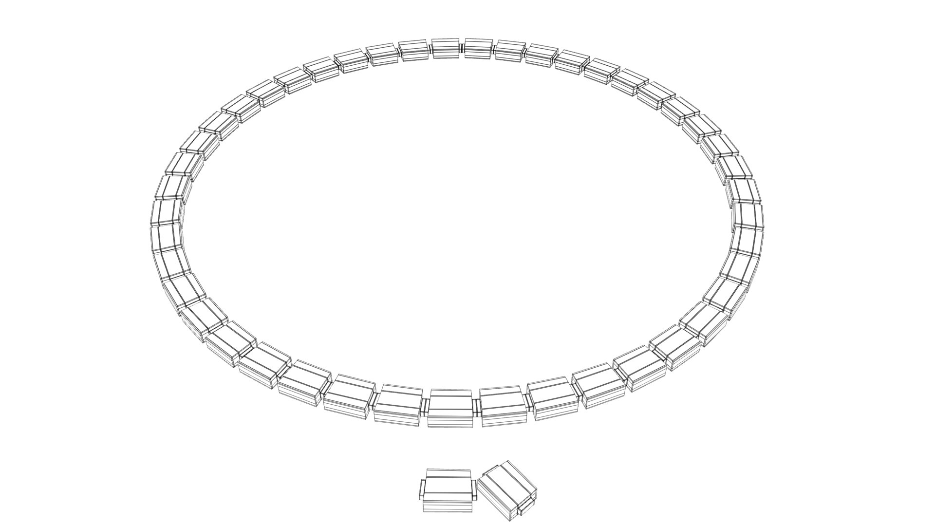 3D Gold Chain Necklace Interlocking Cube Model - TurboSquid 1959476