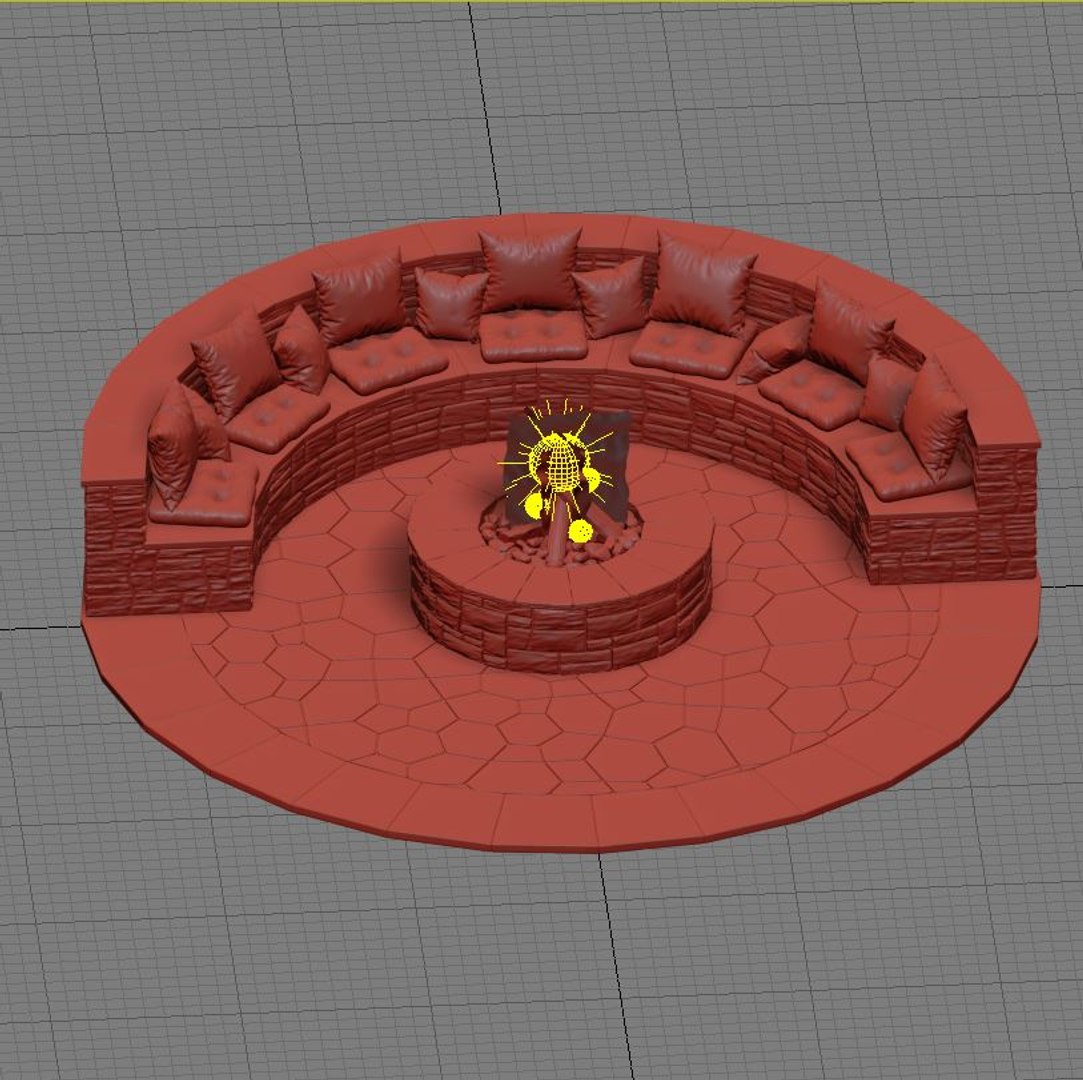 3D Bonfire Stone Pillows - TurboSquid 1606408