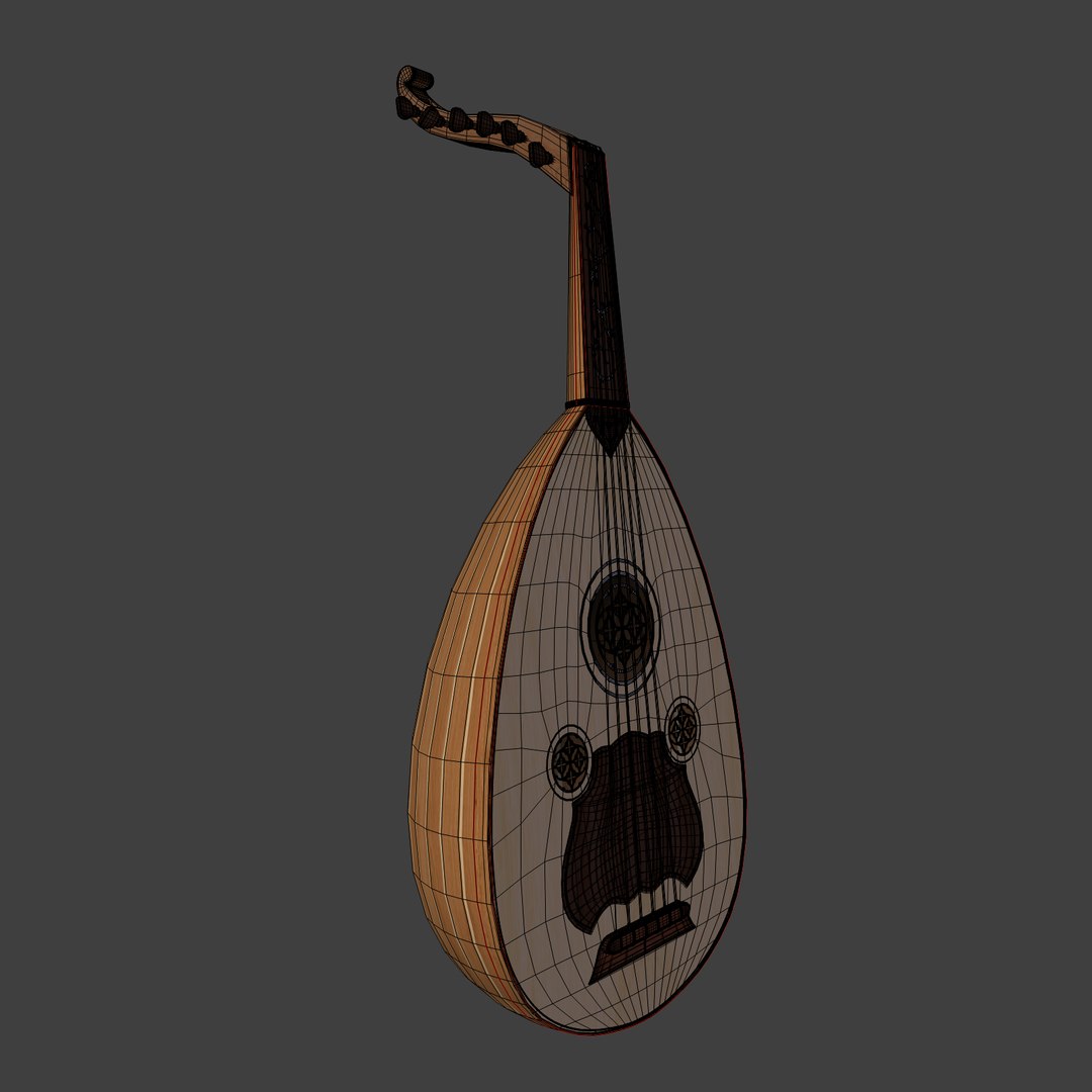3d Lute Decorative