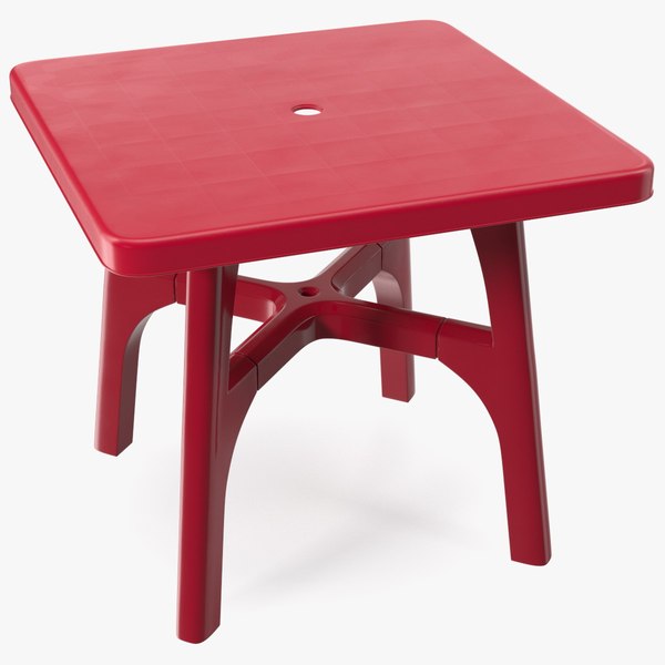 Plastic Outdoor Table Red 3D model - TurboSquid 1816338