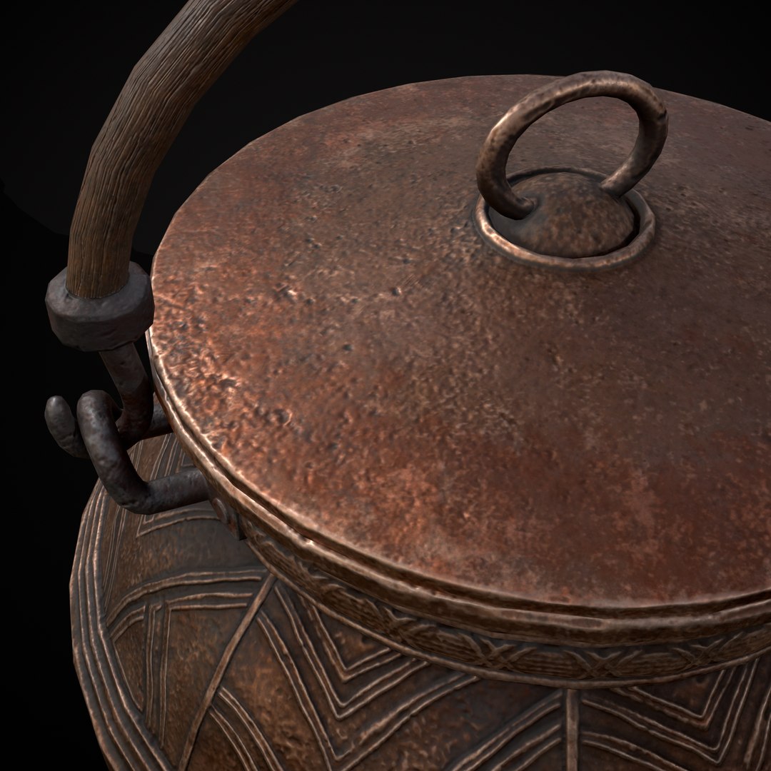 3D Model Bronze Cooking Pot - TurboSquid 2386504