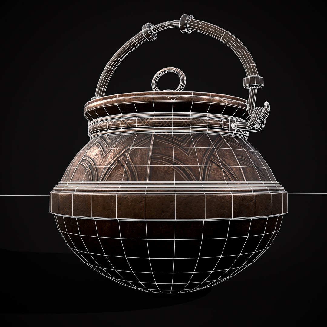 3D Model Bronze Cooking Pot - TurboSquid 2386504