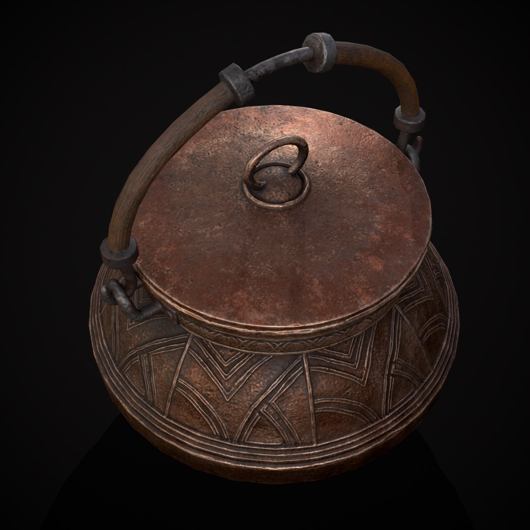 3D Model Bronze Cooking Pot - TurboSquid 2386504