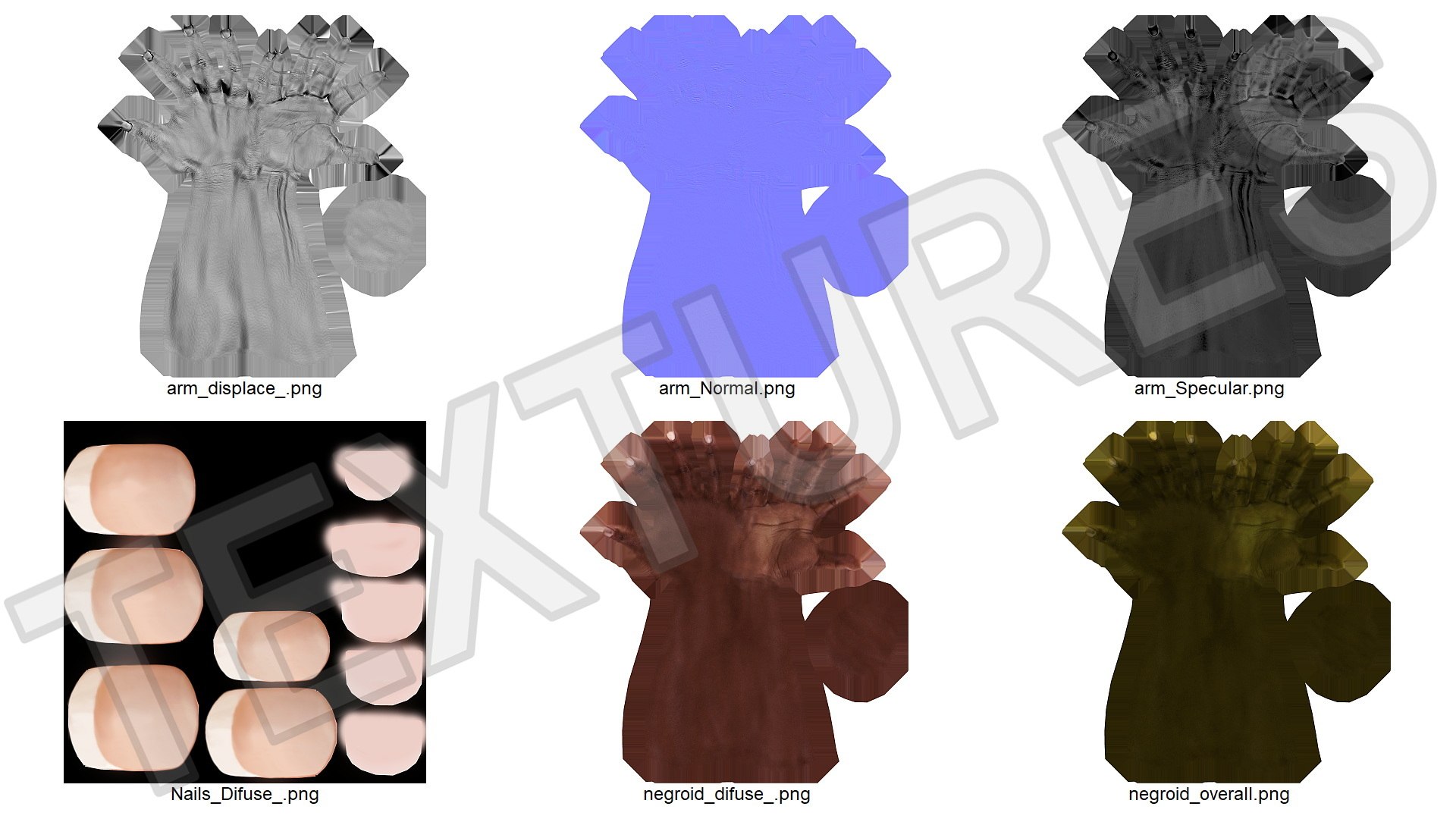 Afro American Female Hands Base Pose Model - TurboSquid 2169048
