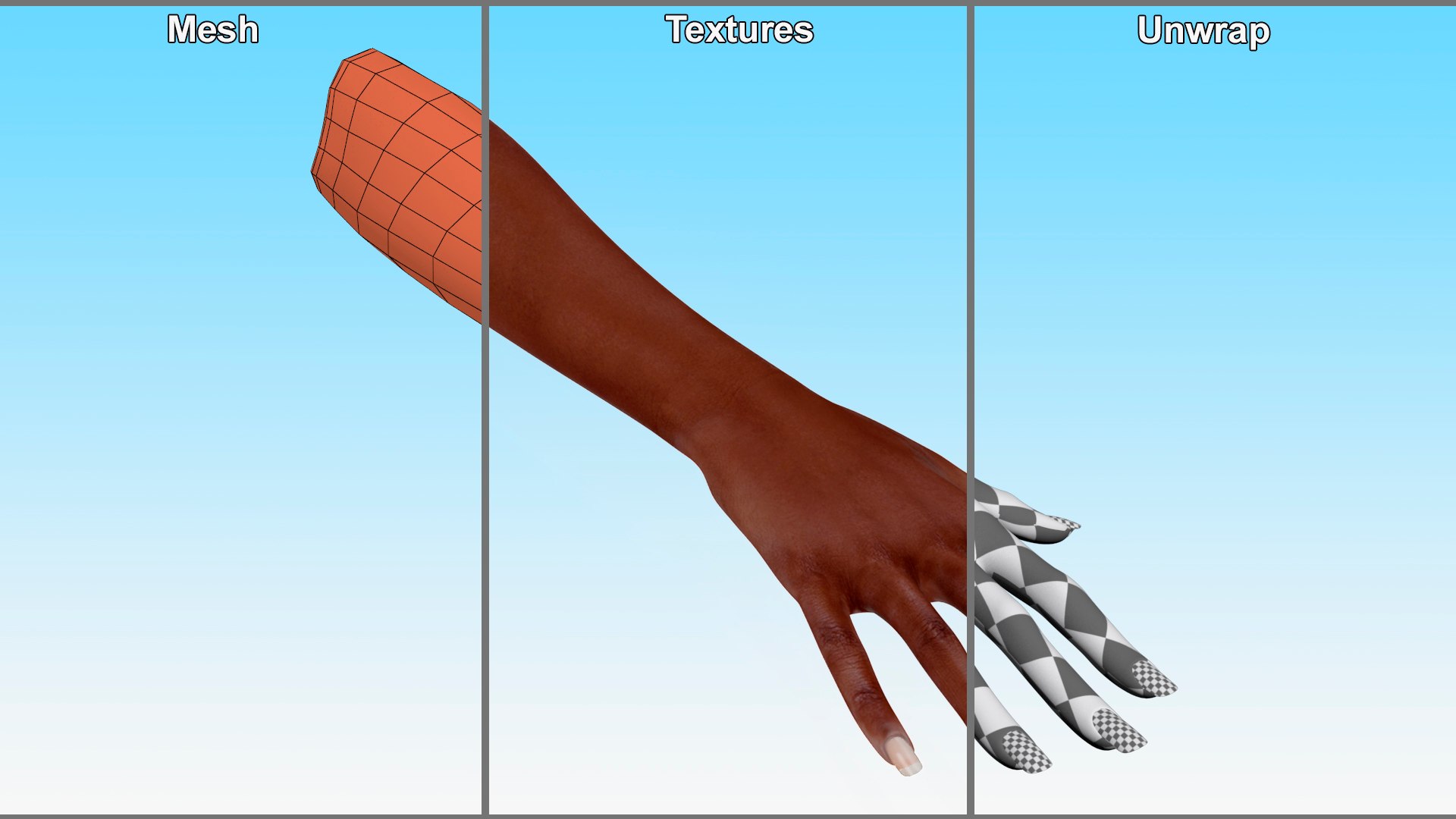 Afro American Female Hands Base Pose Model - TurboSquid 2169048