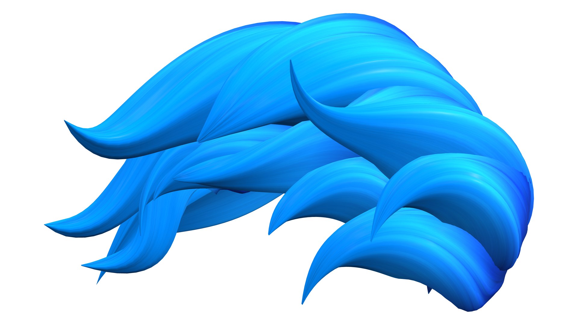 Punk Blue Hair 3D - TurboSquid 2000867