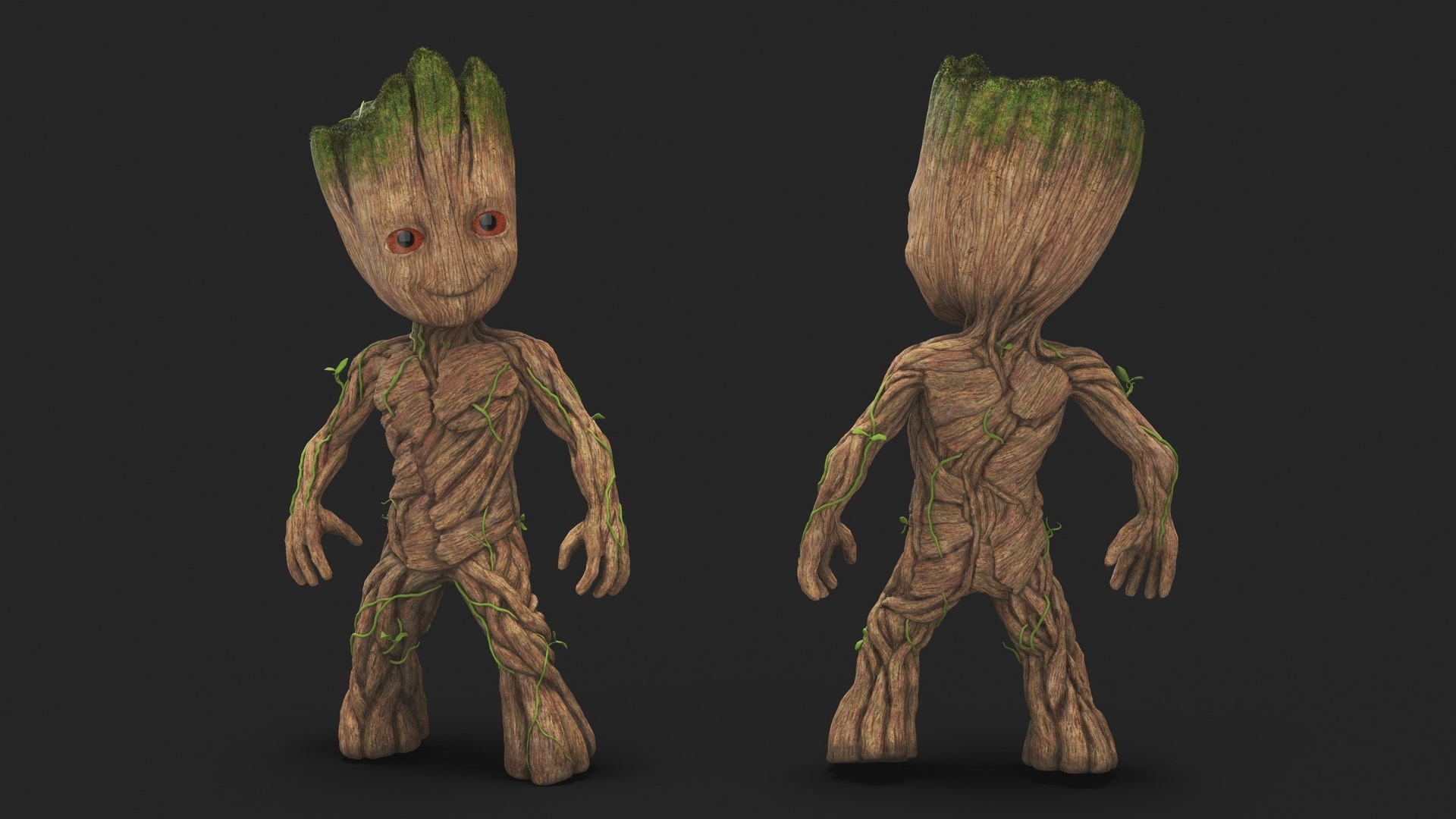 Little Groot Character In Standing Pose 3D Model - TurboSquid 2269730