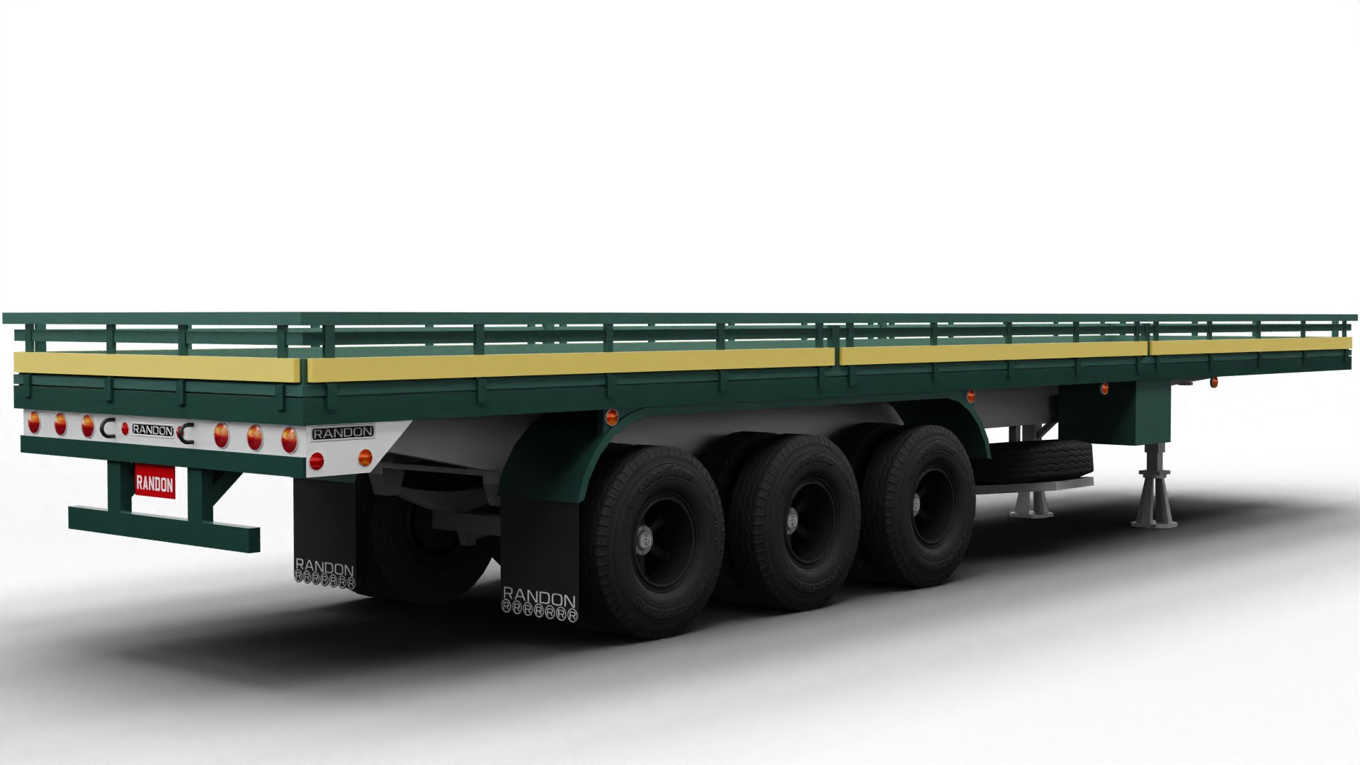 3D 1976 Randon 3-axle Flatbed Trailer Low Poly Model - TurboSquid 1932887