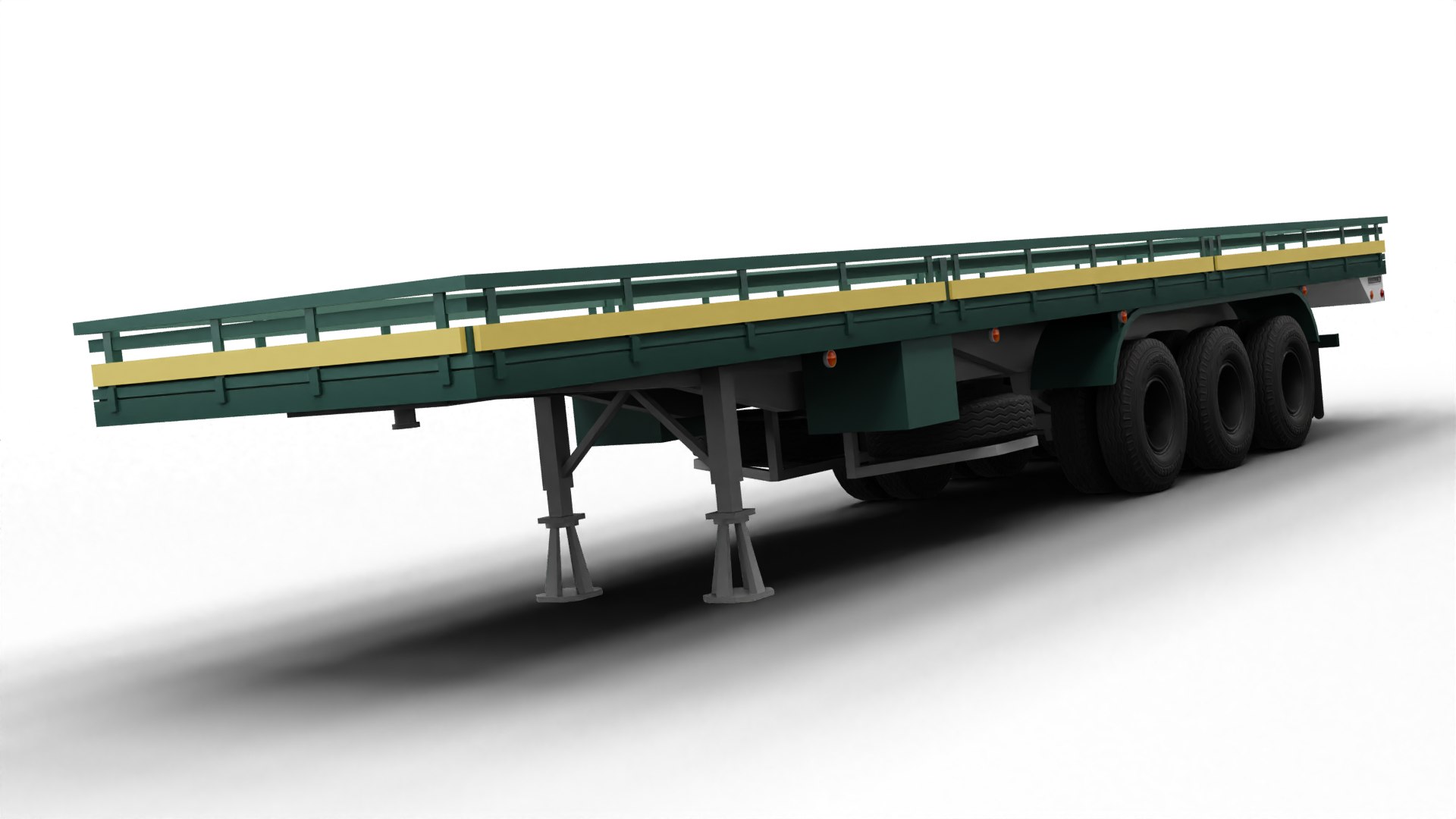 3D 1976 Randon 3-axle Flatbed Trailer Low Poly Model - TurboSquid 1932887