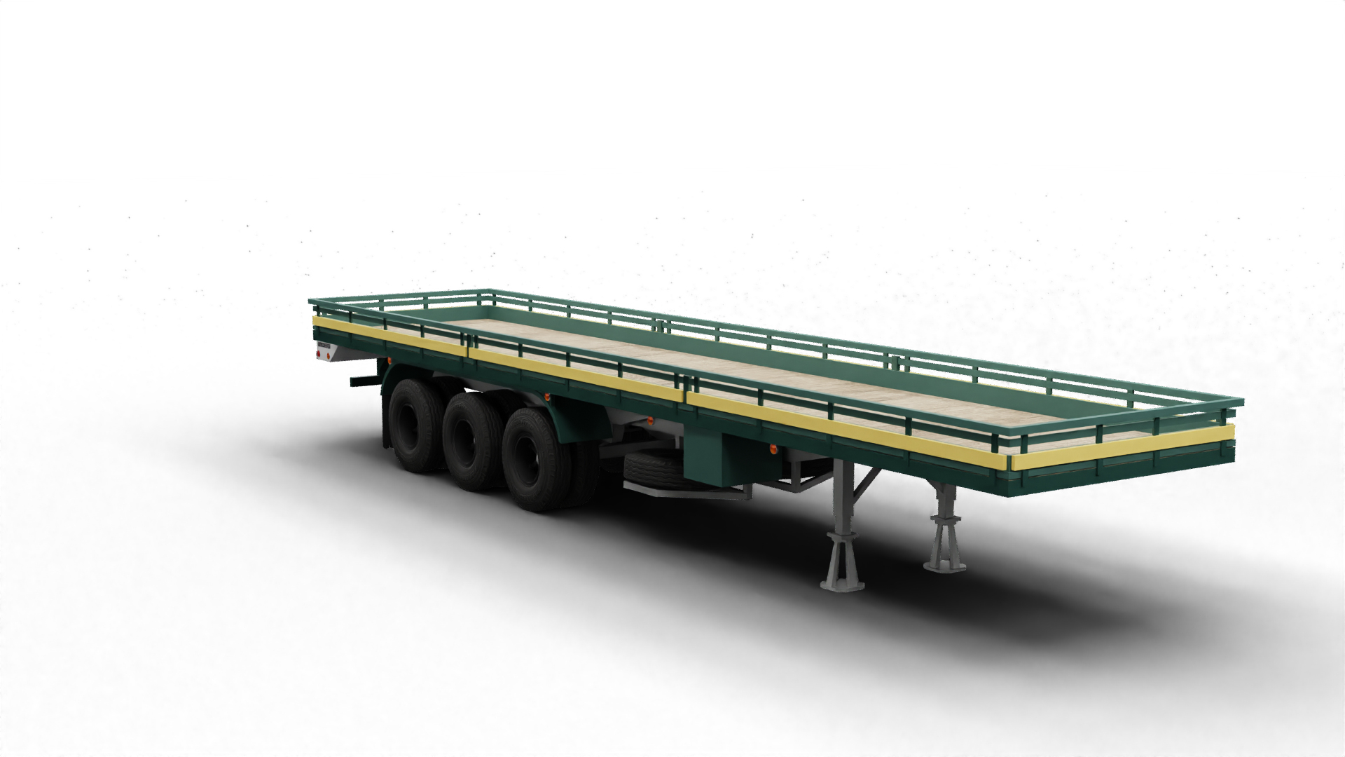 3D 1976 Randon 3-axle Flatbed Trailer Low Poly Model - TurboSquid 1932887