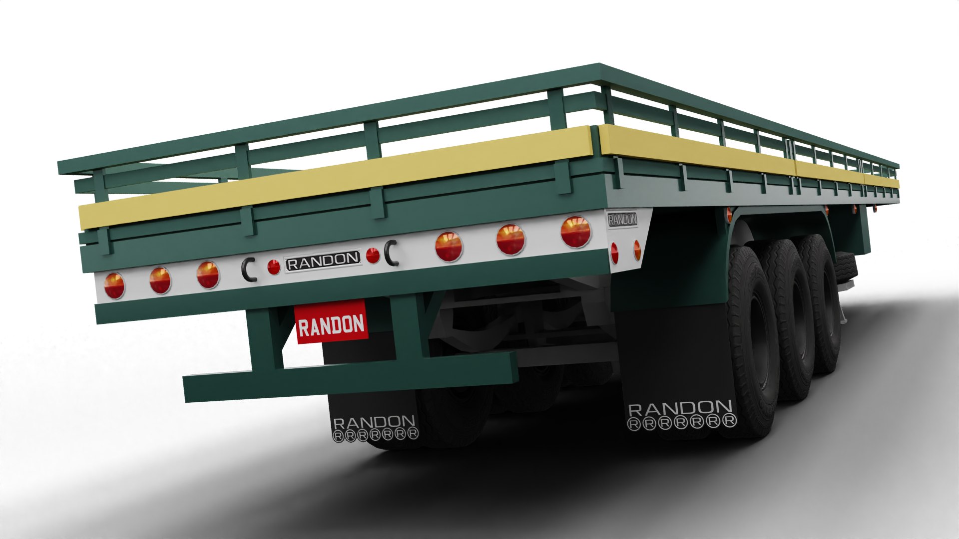 3D 1976 Randon 3-axle Flatbed Trailer Low Poly Model - TurboSquid 1932887