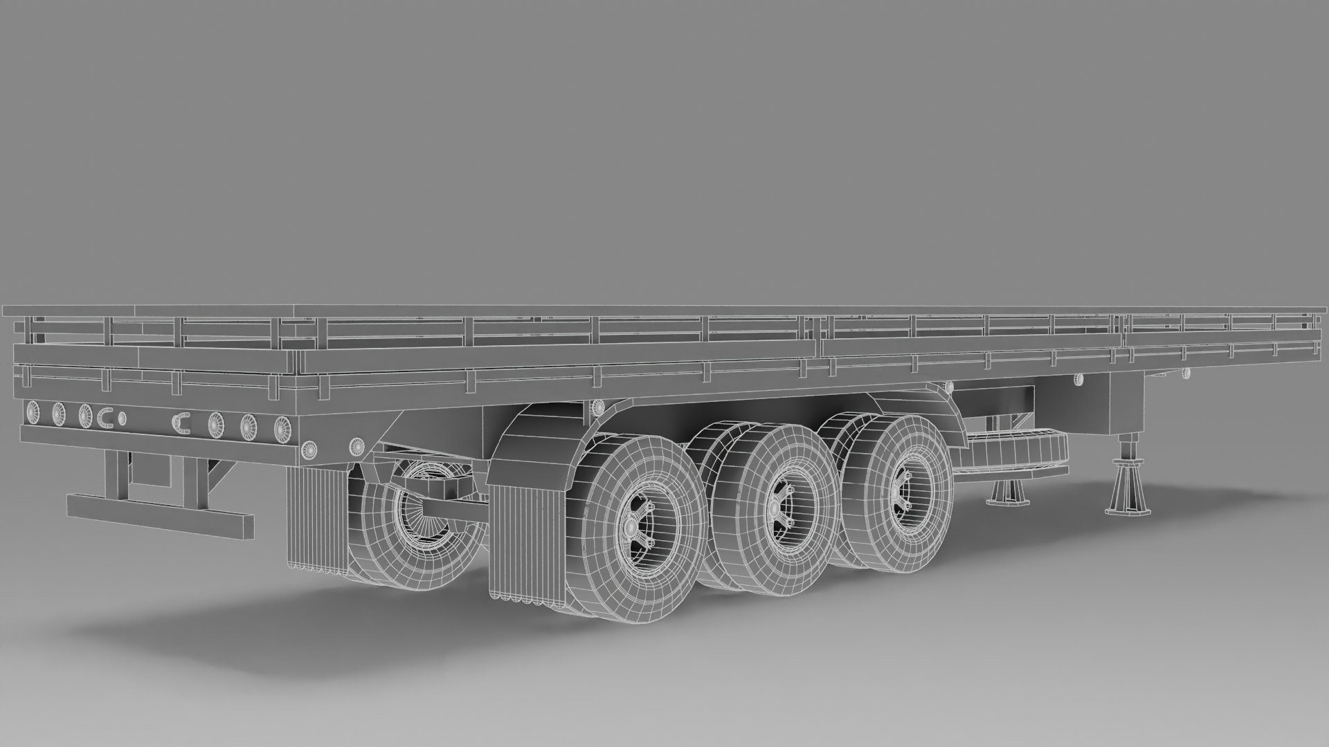 3D 1976 Randon 3-axle Flatbed Trailer Low Poly Model - TurboSquid 1932887