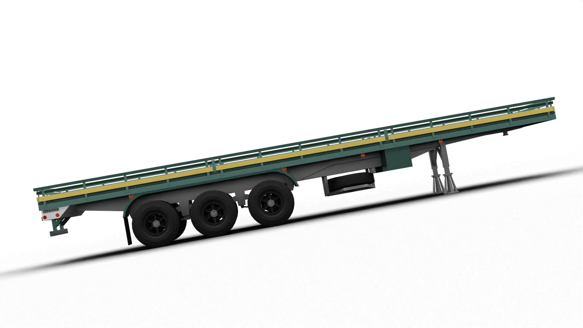 3D 1976 Randon 3-axle Flatbed Trailer Low Poly Model - TurboSquid 1932887