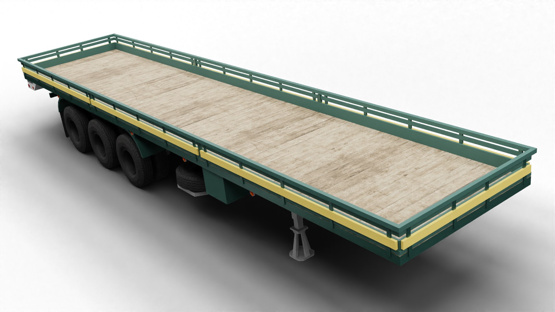 3D 1976 Randon 3-axle Flatbed Trailer Low Poly Model - TurboSquid 1932887