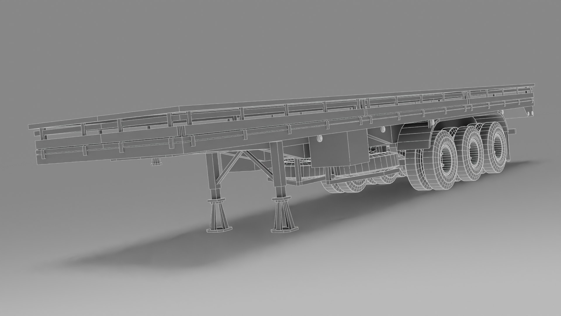 3D 1976 Randon 3-axle Flatbed Trailer Low Poly Model - TurboSquid 1932887