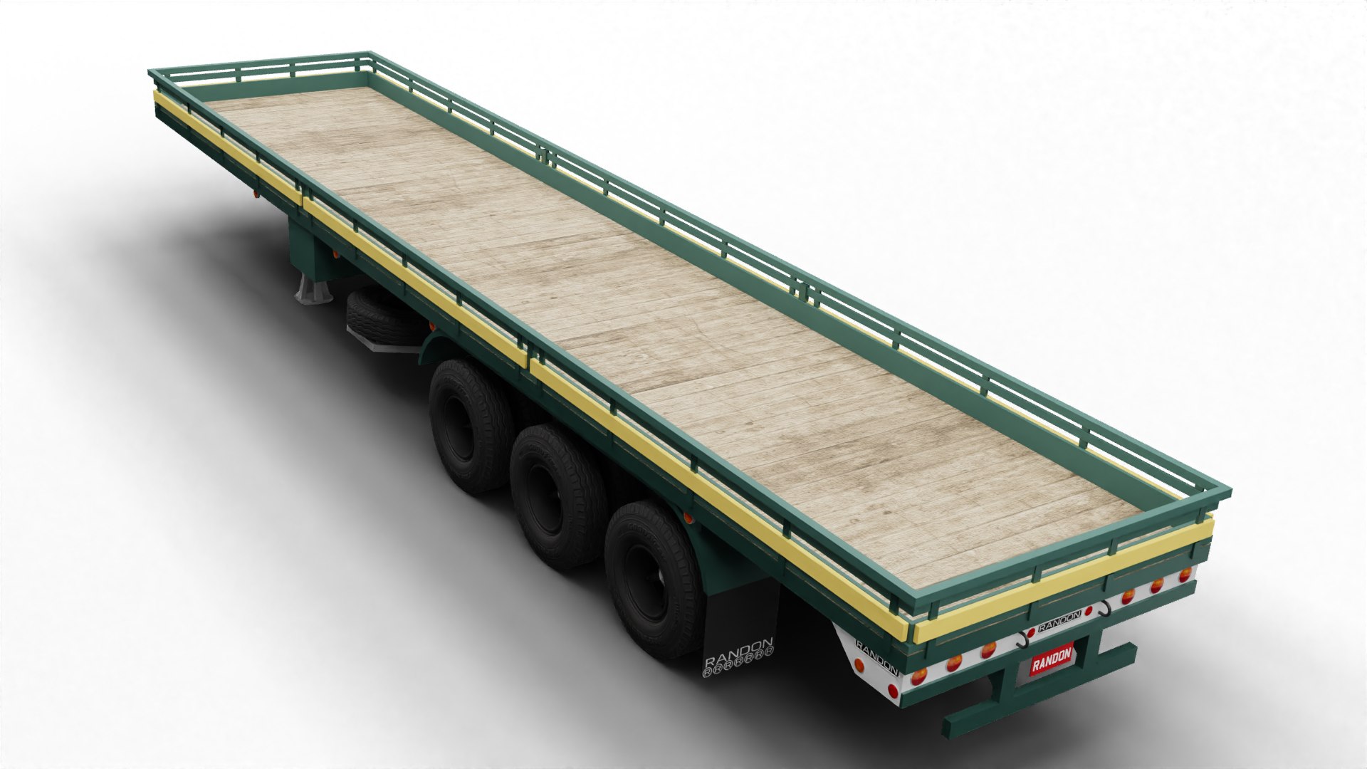 3D 1976 Randon 3-axle Flatbed Trailer Low Poly Model - TurboSquid 1932887