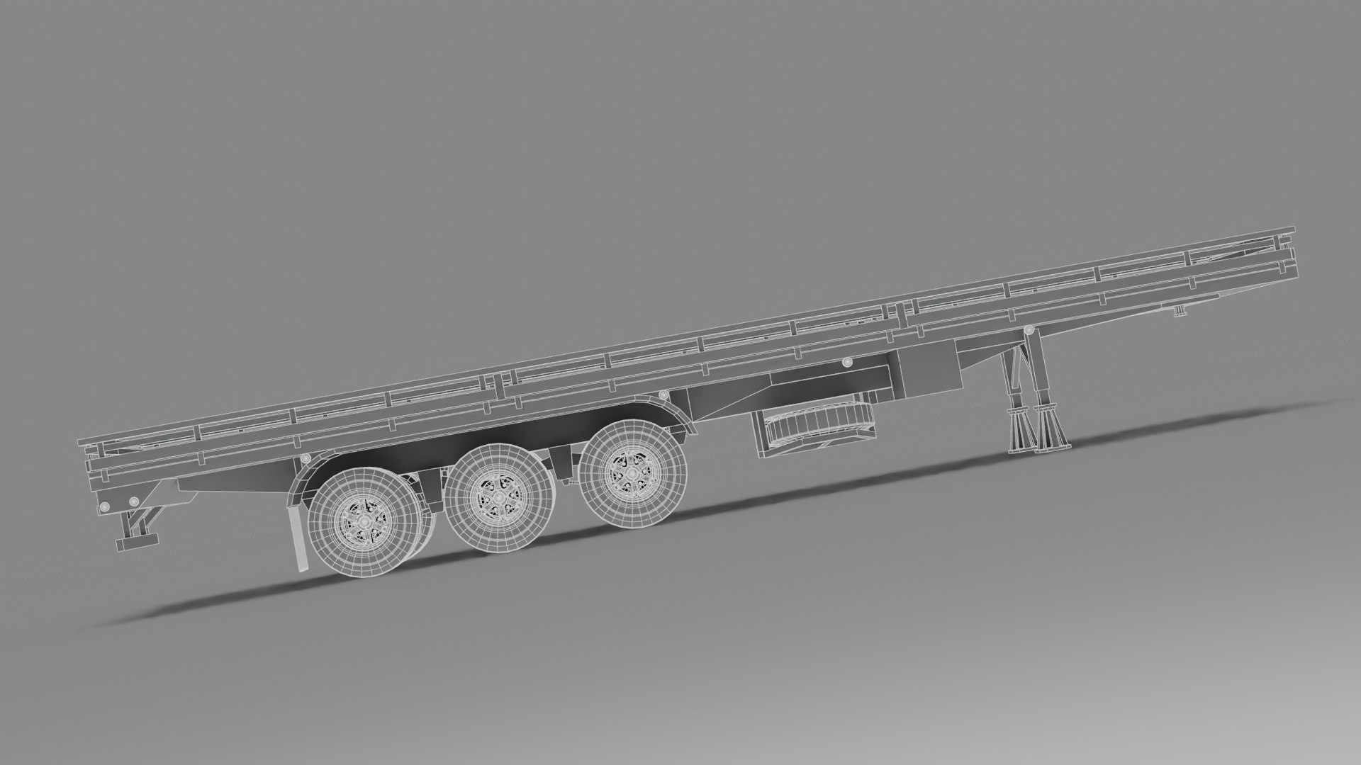 3D 1976 Randon 3-axle Flatbed Trailer Low Poly Model - TurboSquid 1932887