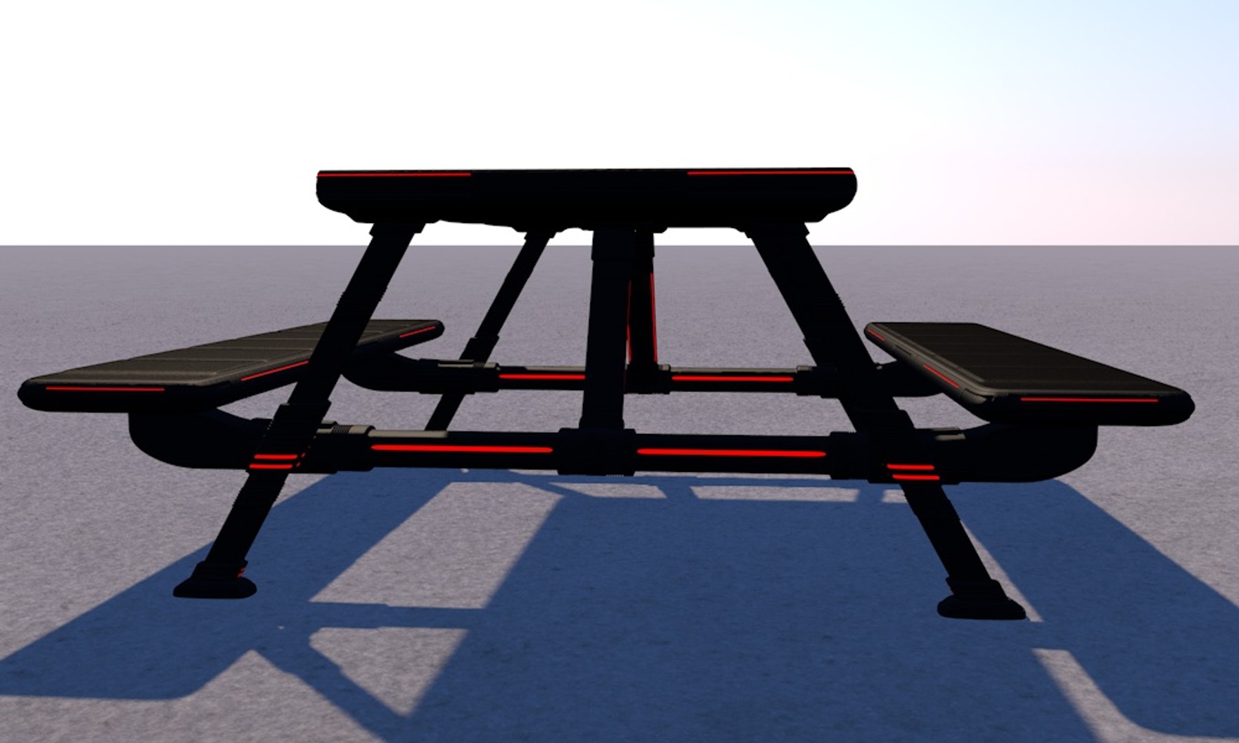 Futuristic Picnic Table 3d C4d