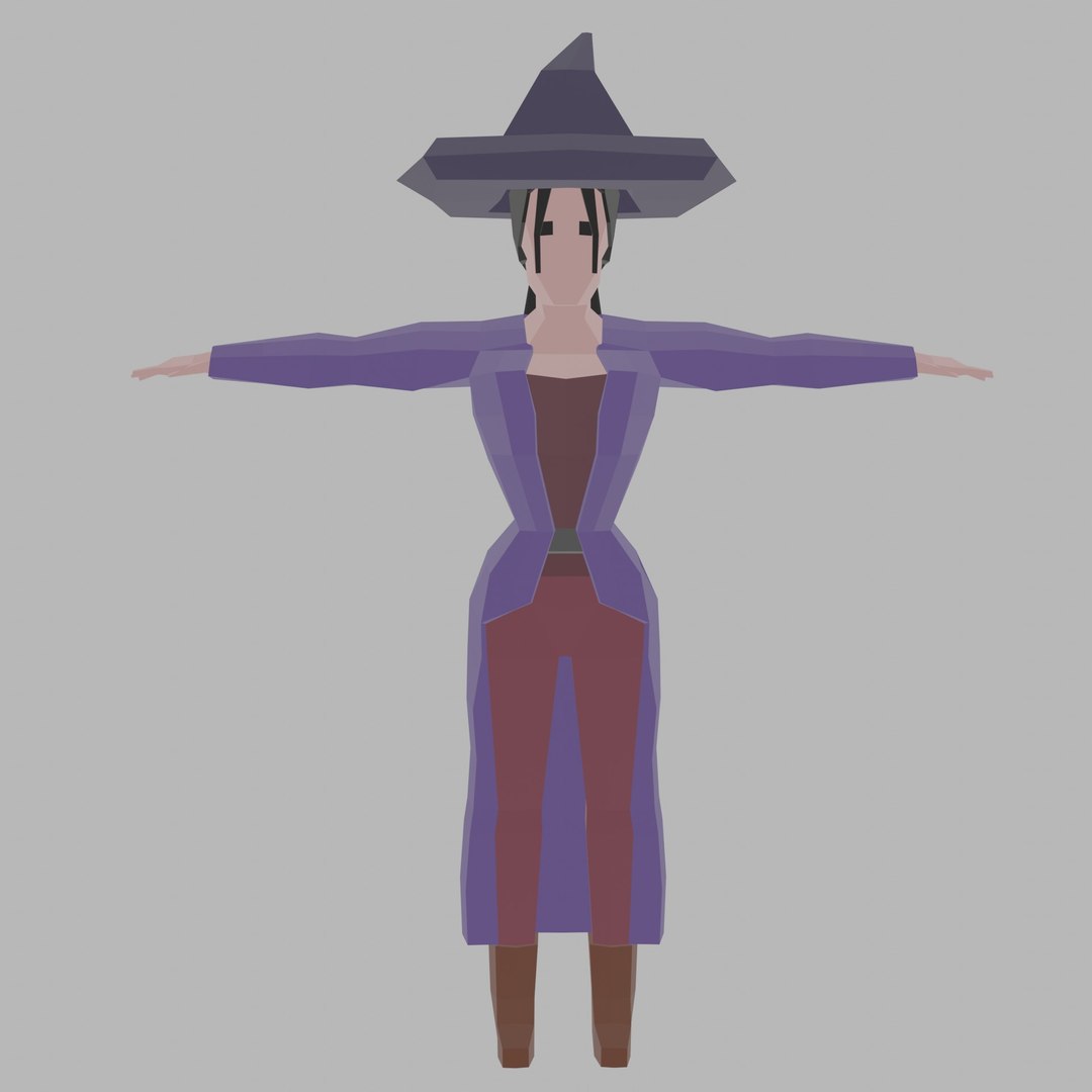 3D Low Poly Wizard Girl Rigged 6 model - TurboSquid 2171664