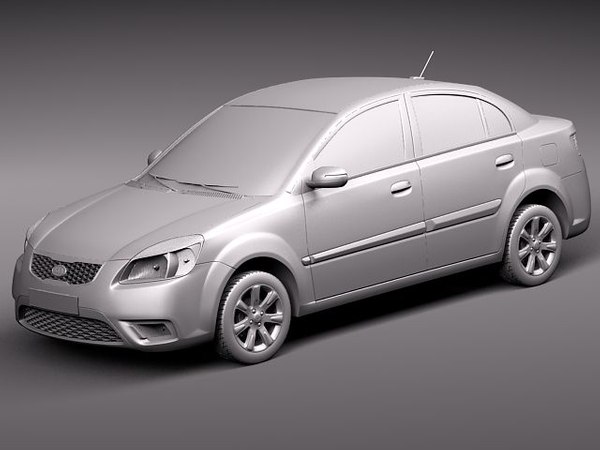 kia rio sedan car 3d c4d