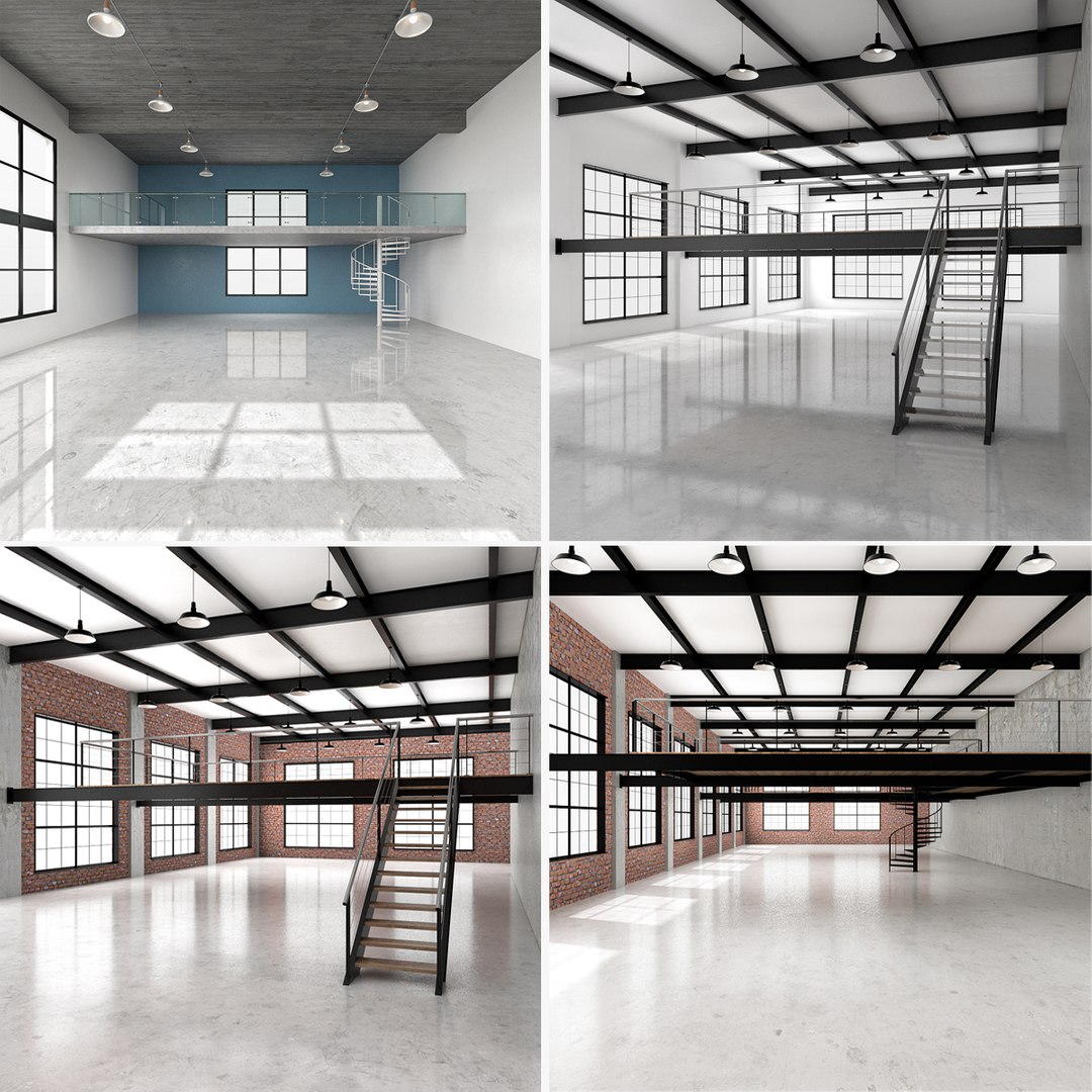 3D Model Industrial Loft Collection 2 - TurboSquid 1754878
