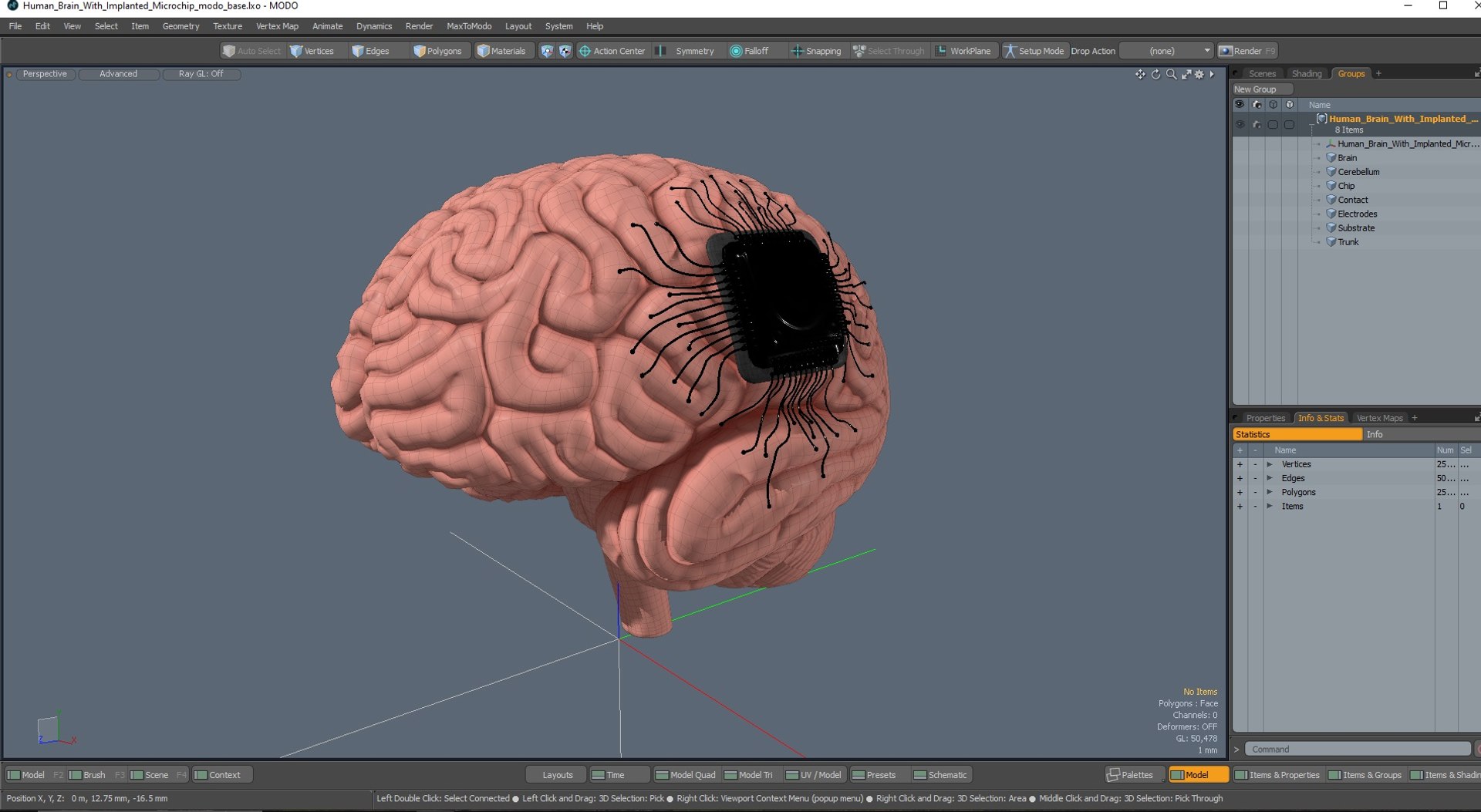Human Brain With Implanted Microchip For 3D Print 3D - TurboSquid 2270850