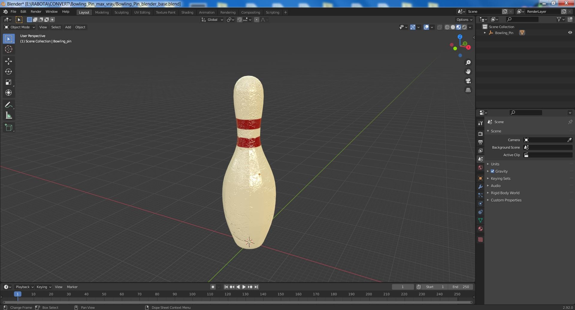 3D Model Bowling Pin - TurboSquid 2206392