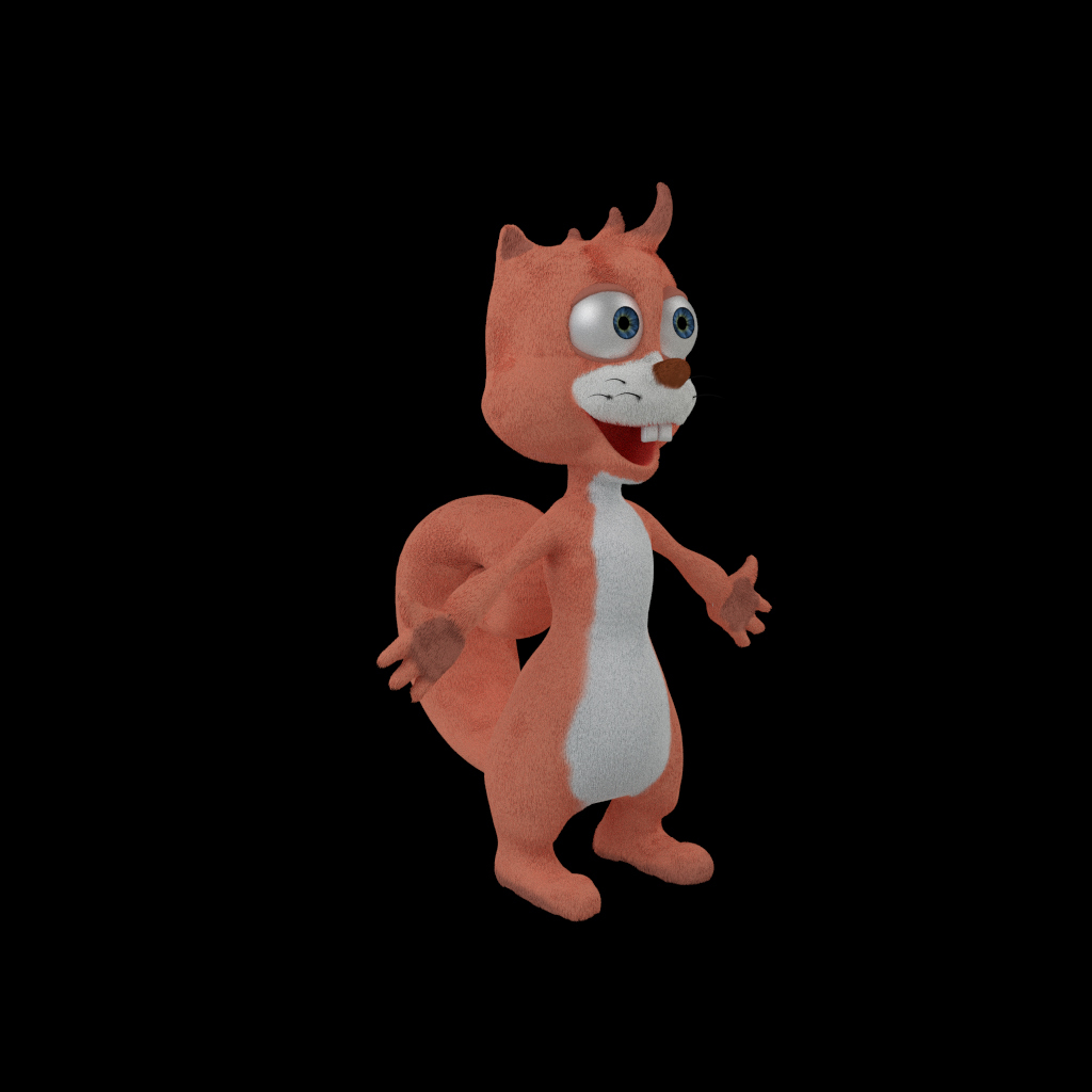 3d model squirrel character chip