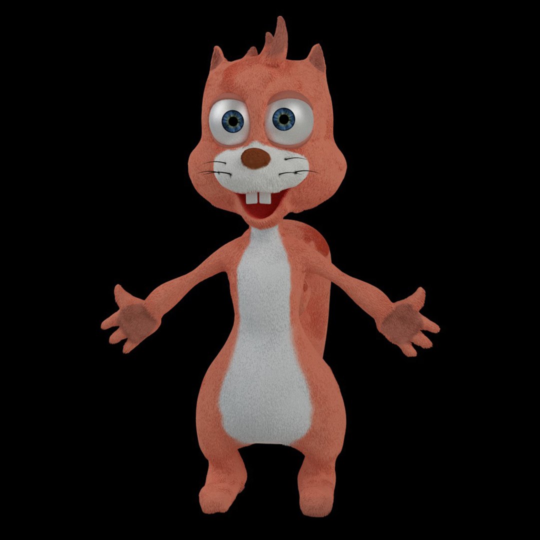 3d Model Squirrel Character Chip