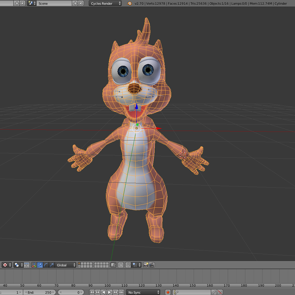 3d model squirrel character chip