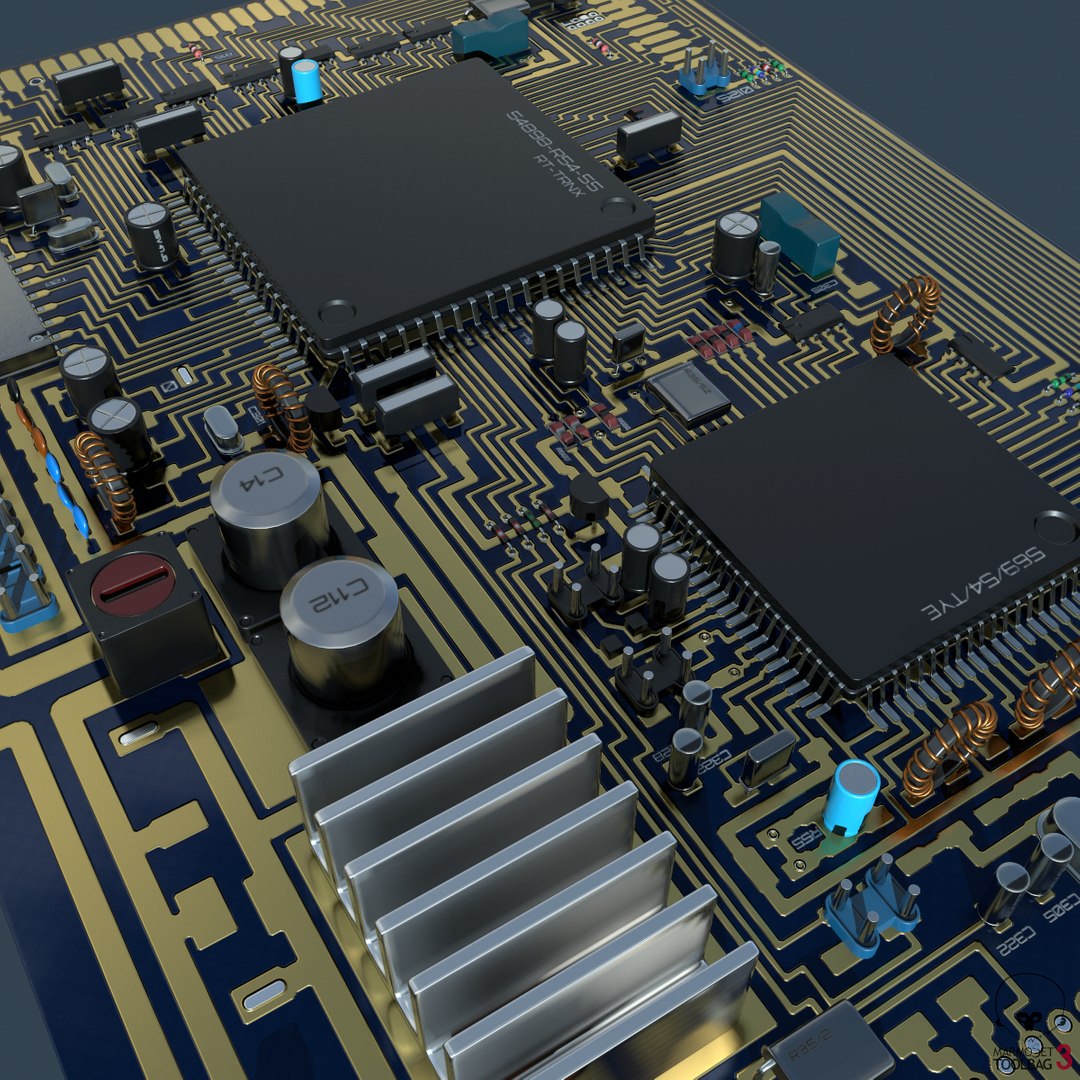 Generic Circuit Blue Board 3D Model - TurboSquid 1234784