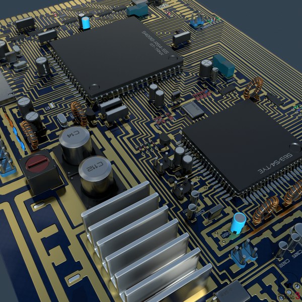 Generic circuit blue board 3D model - TurboSquid 1234784
