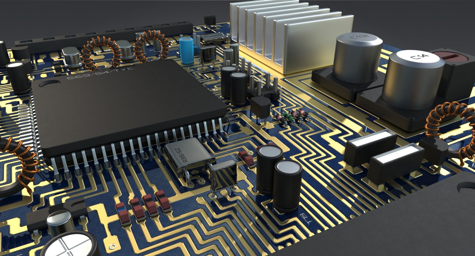 Generic Circuit Blue Board 3D Model - TurboSquid 1234784