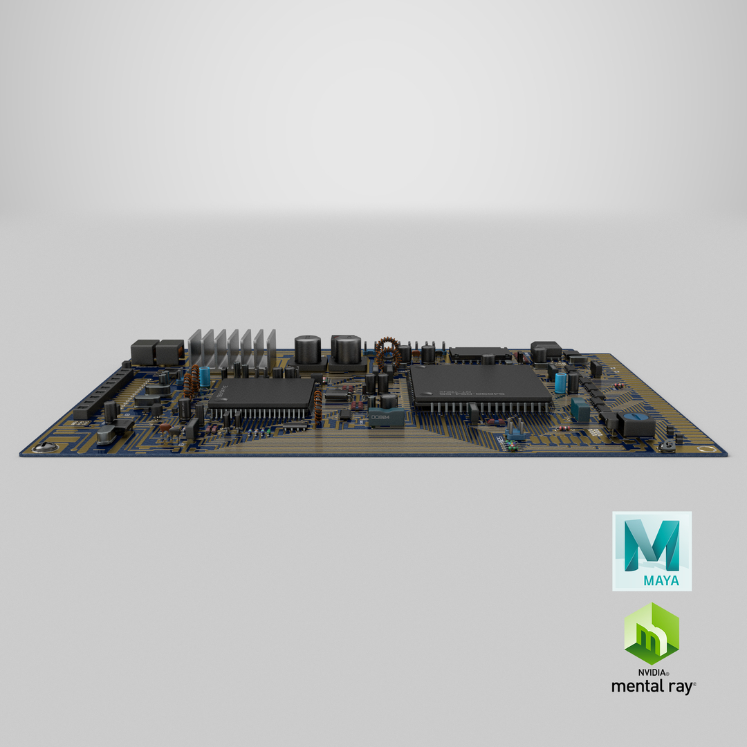 Generic circuit blue board 3D model - TurboSquid 1234784