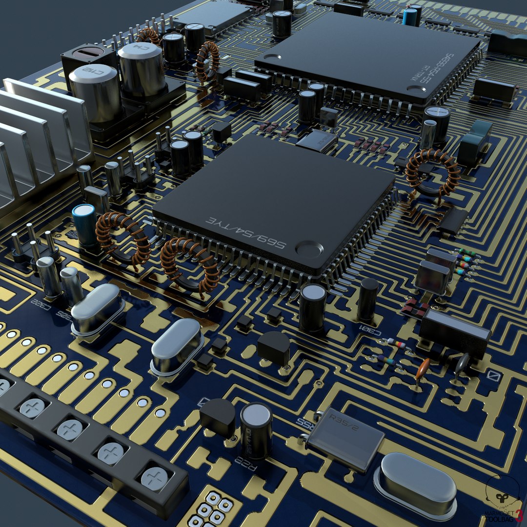 Generic Circuit Blue Board 3D Model - TurboSquid 1234784