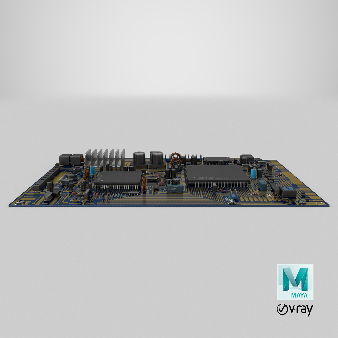 Generic circuit blue board 3D model - TurboSquid 1234784