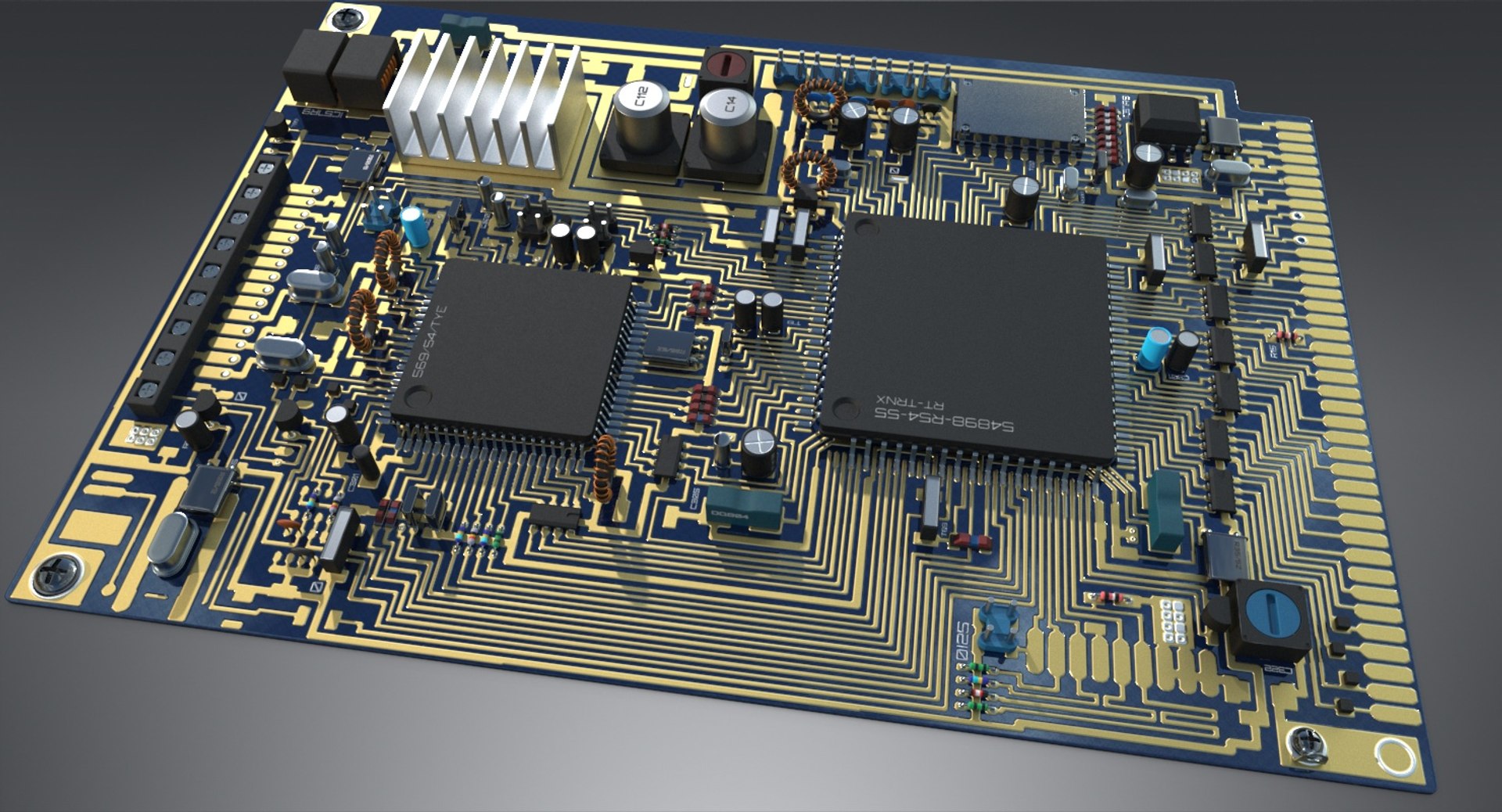 Generic Circuit Blue Board 3D Model - TurboSquid 1234784