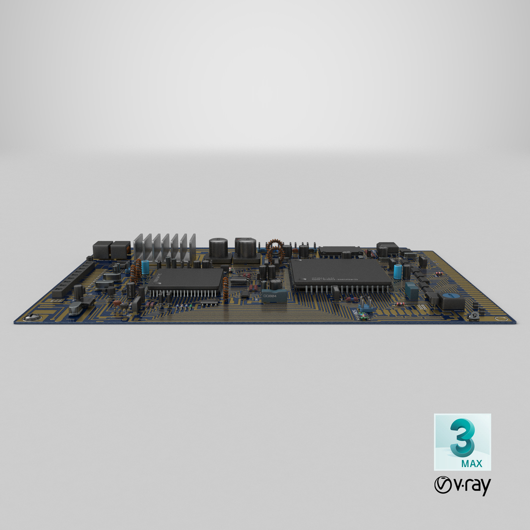 Generic circuit blue board 3D model - TurboSquid 1234784